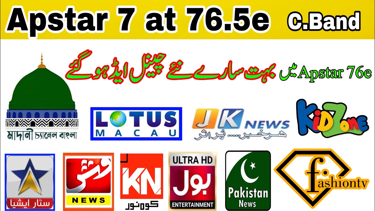 Apstar 7 at 76.5e dish setting and fresh channels list 2021 # ...