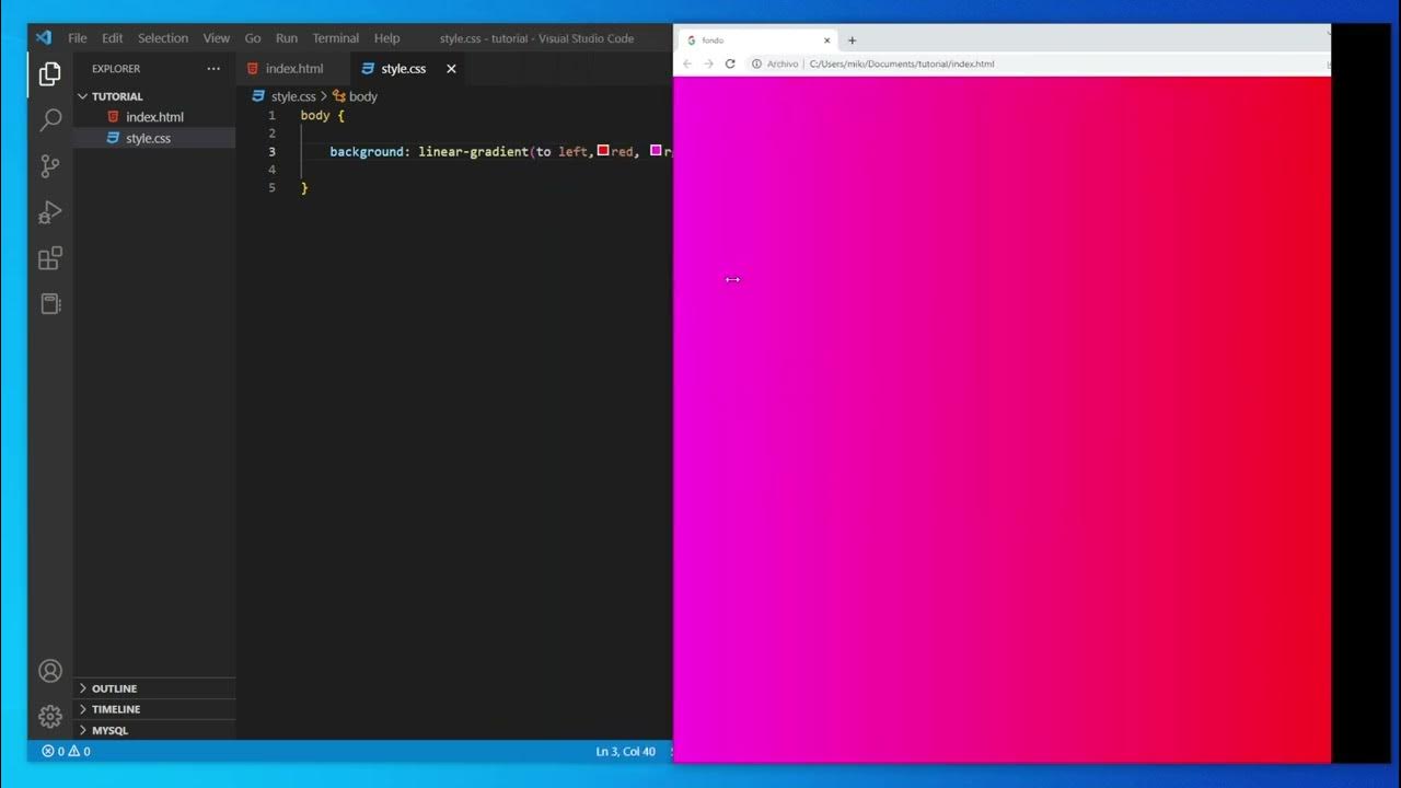 como PONER 2 COLORES de FONDO en HTML 😱 - YouTube