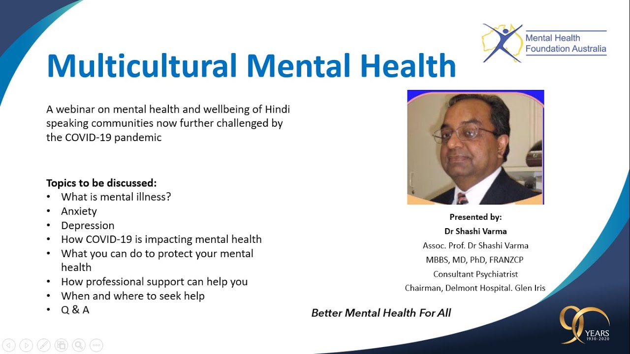 Mental Health Webinar (Hindi) by Dr Shashi Varma - YouTube