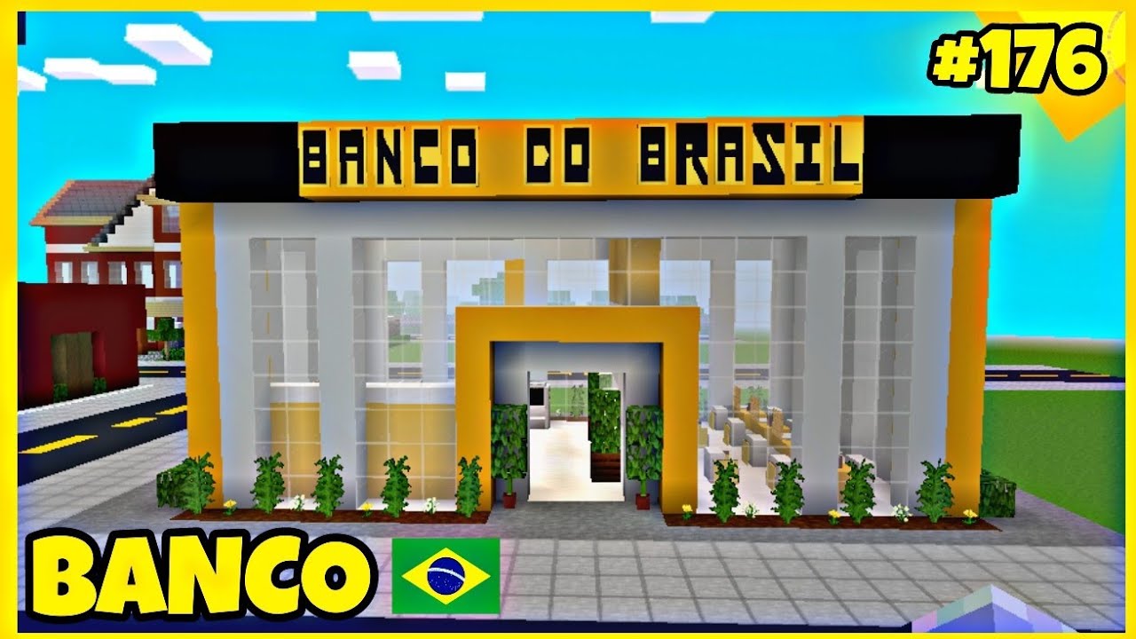 Como construir o banco do Brasil no Minecraft! Construindo uma cidade ...
