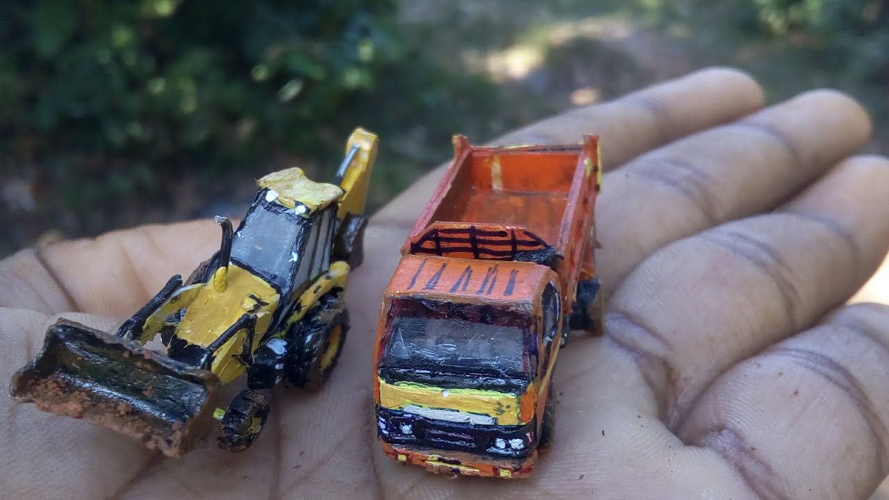 Miniature JCB 3DX and EICHER E2 plus ft:Nandhu Achari - YouTube