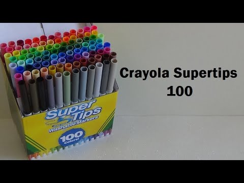 Crayola Supertips 100 Resena y Swatches - YouTube