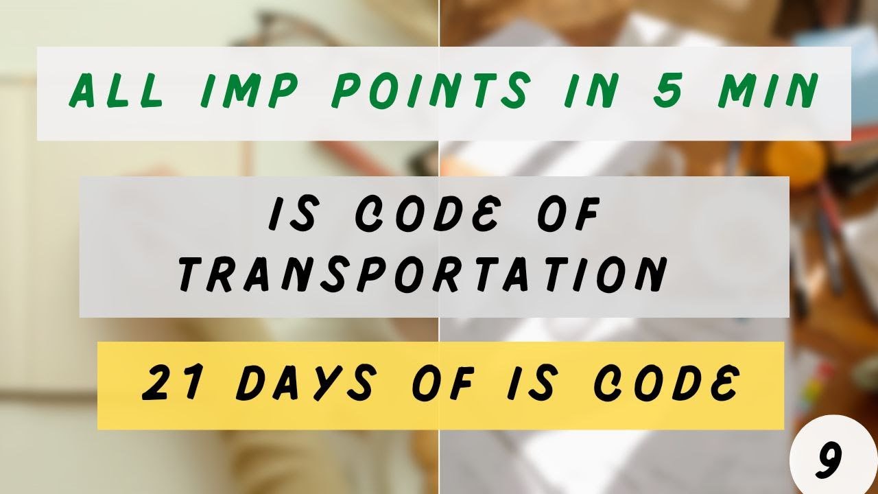 Imp IS Codes of Transportation || Learn in 5 minutes || # ...