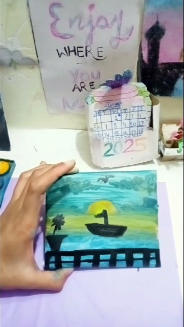 How to make a beautiful sunset scenery painting 🎨 #viralvideo #shorts # ...