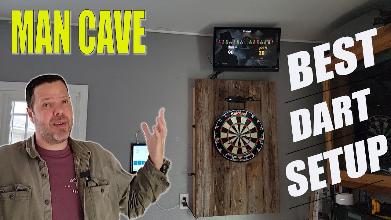 How to Build the Best MAN CAVE Dart Board Setup, DIY (Cabinet Build and ...