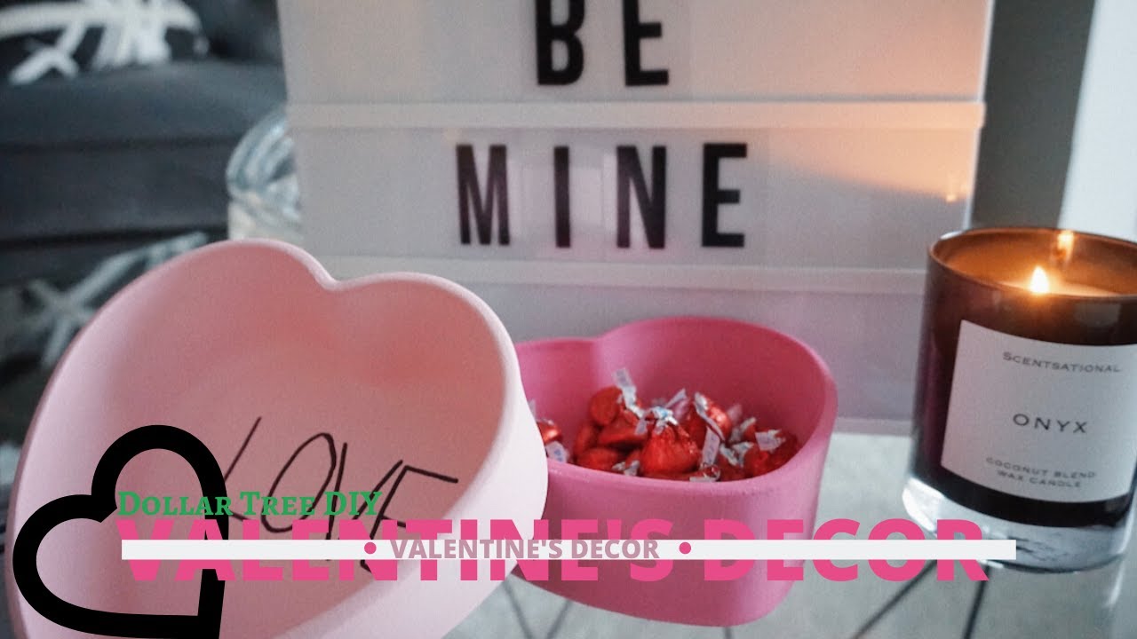 DOLLAR TREE VALENTINES DIY | CANDY HEART DISHES $5 - YouTube