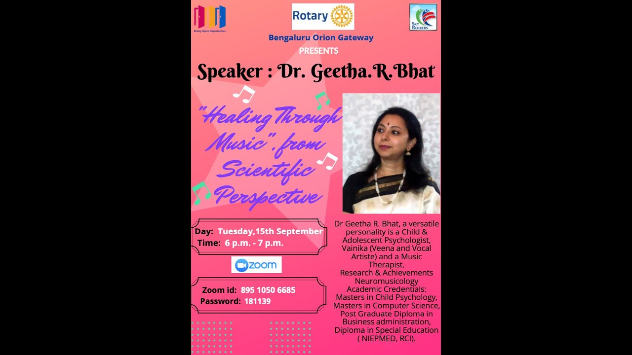 Healing through music - From scientific perspective - Dr. Geetha R ...