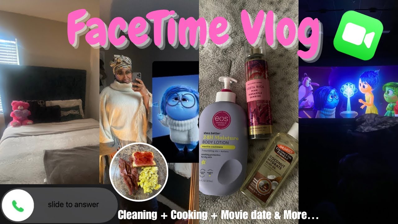 FACETIME VLOG | cleaning + hygiene + cooking + inside out movie date ...