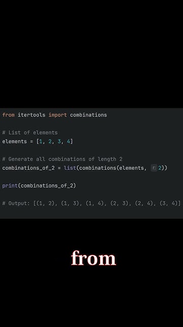 Python Trick Generating Combinations With Binations Youtube