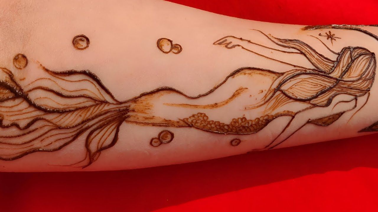 Learn To Make A Mermaid🧜🧜With Henna | Simple Mehandi ka Design | Mehndi ...