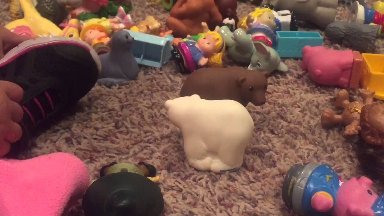 Dumping her containers of toys having fun dumping and playing # ...
