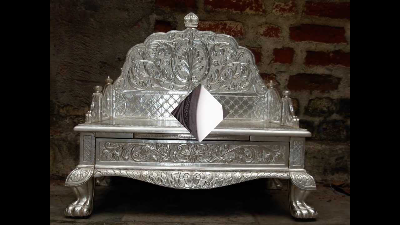 Wooden carved and silver inlaid furniture. .2 - YouTube