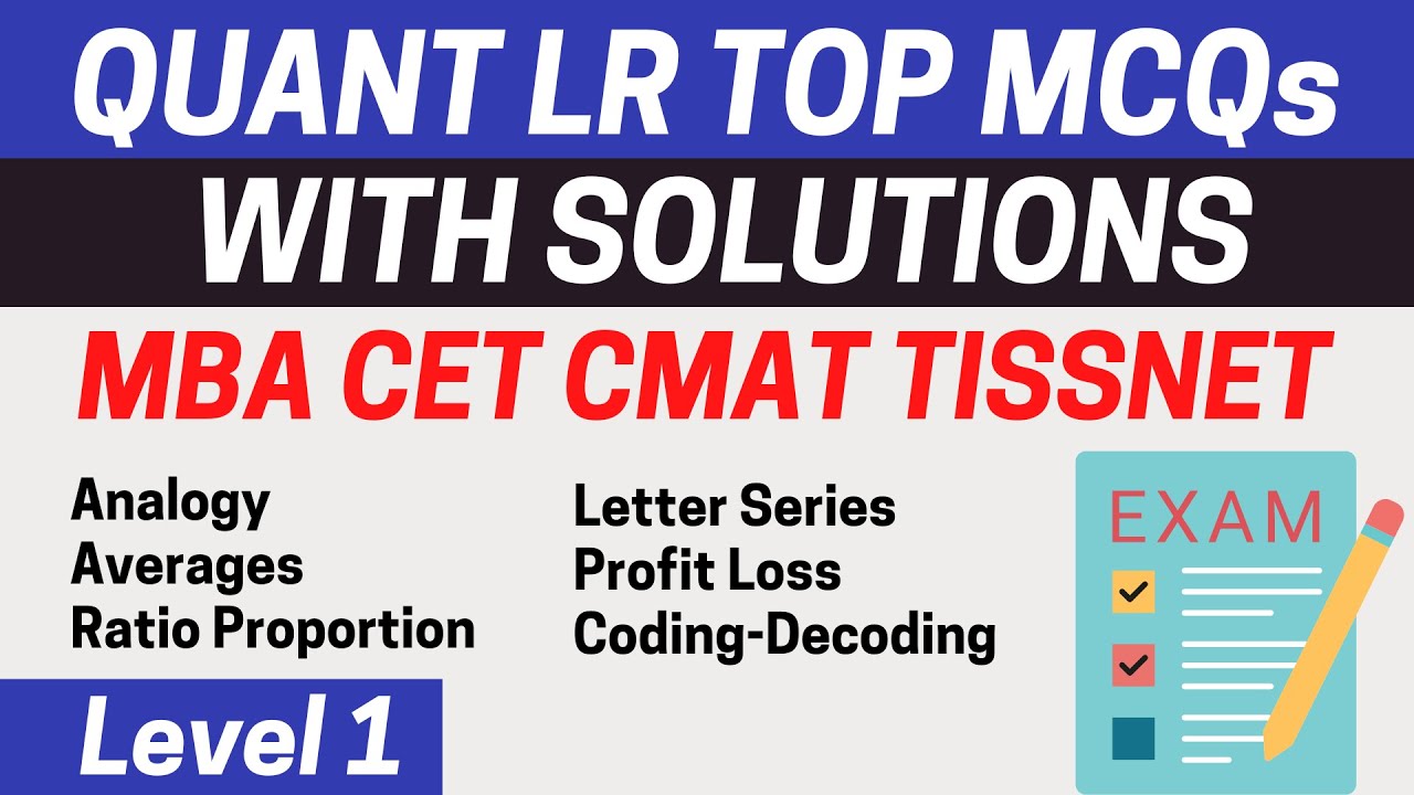 L1 Quant LR MCQs for MBA CET 2023, CMAT, TISSNET | MBA CET 2023 ...