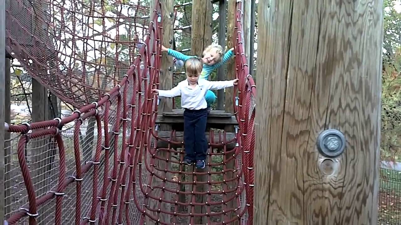 Crossing the net bridges at the Arboretum - Fall 2010 - YouTube
