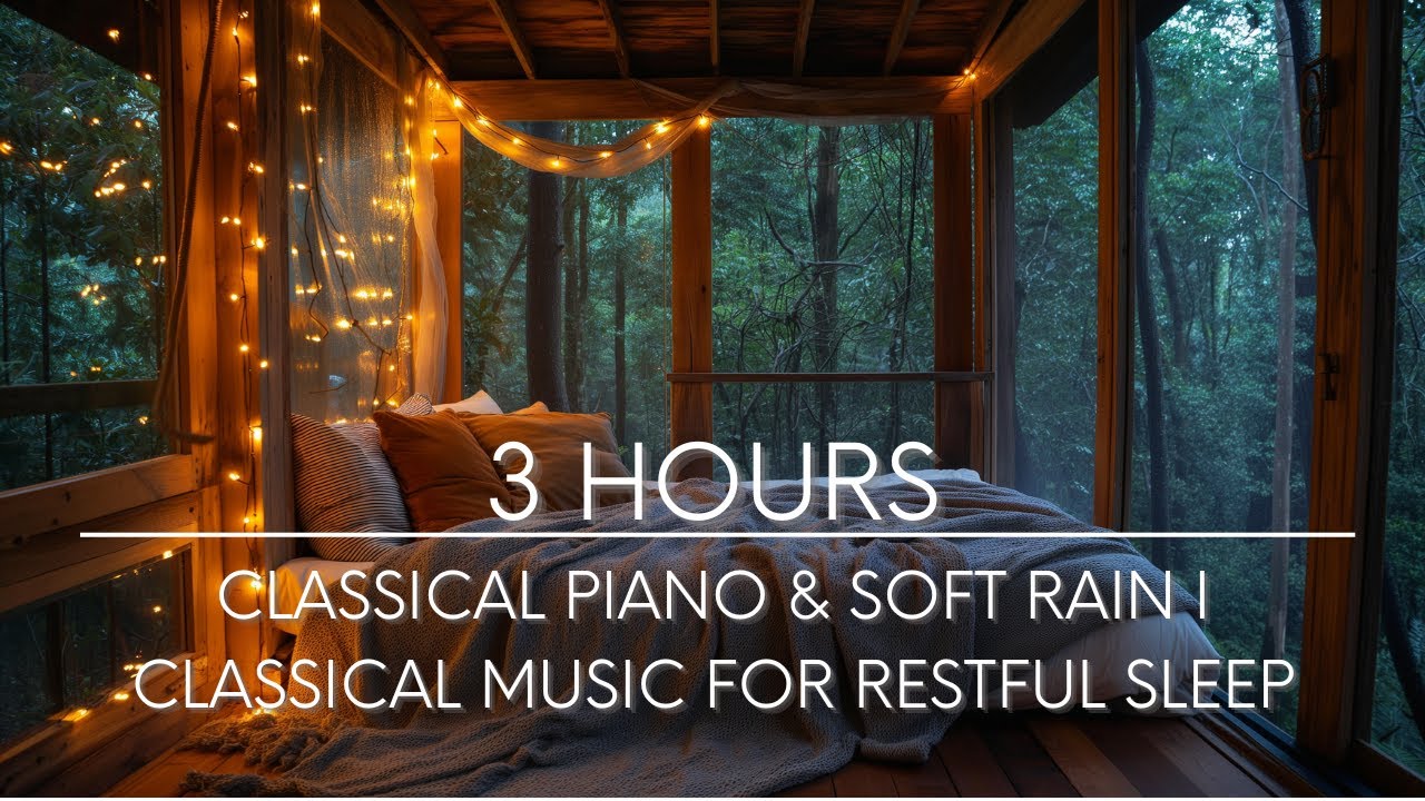 Classical Piano & Soft Rain in the Forest I 3 Hours Classical Music for ...