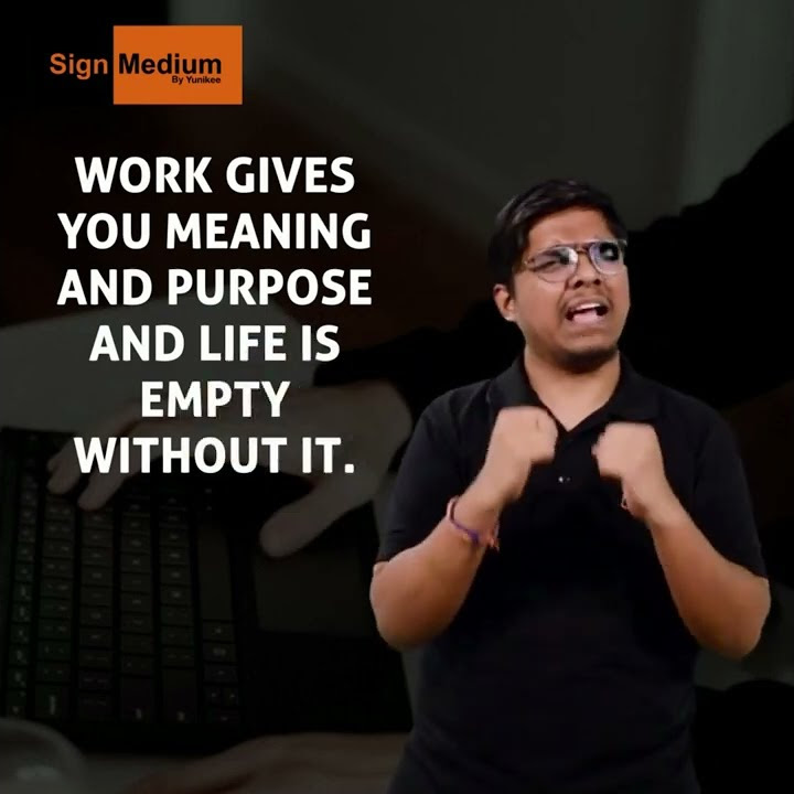 Work gives you meaning and purpose and life is empty without it. - YouTube