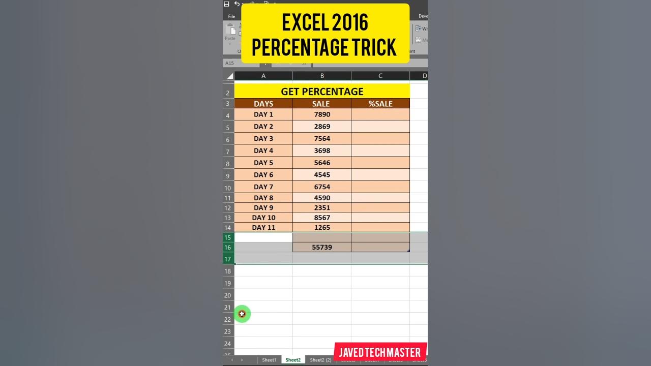 Excel Percentage Viral Trick Excelshorts Shorts Exceltutorial Exceltips Youtube