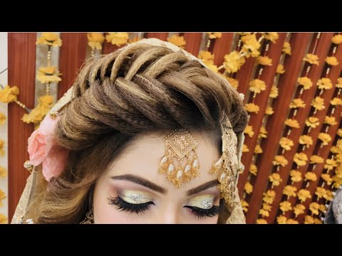 Gold makeup valima bride - YouTube