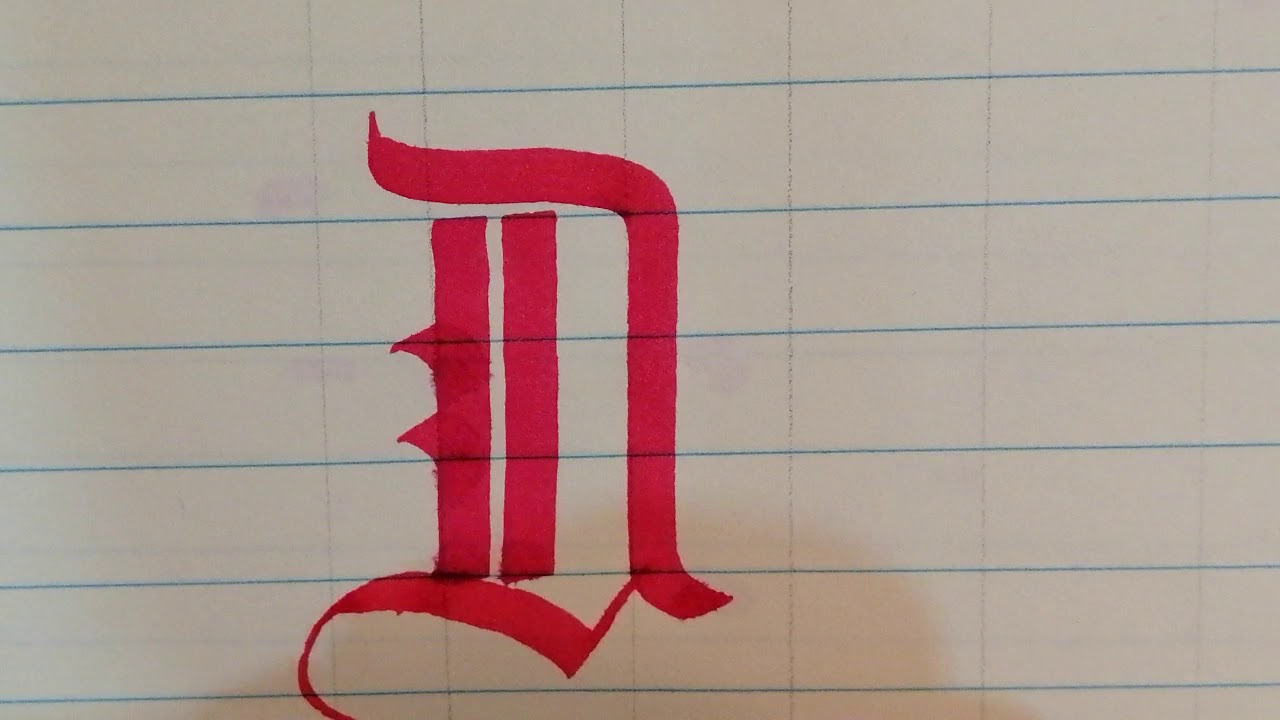 Writing the letter (D) with 3 different fonts - YouTube