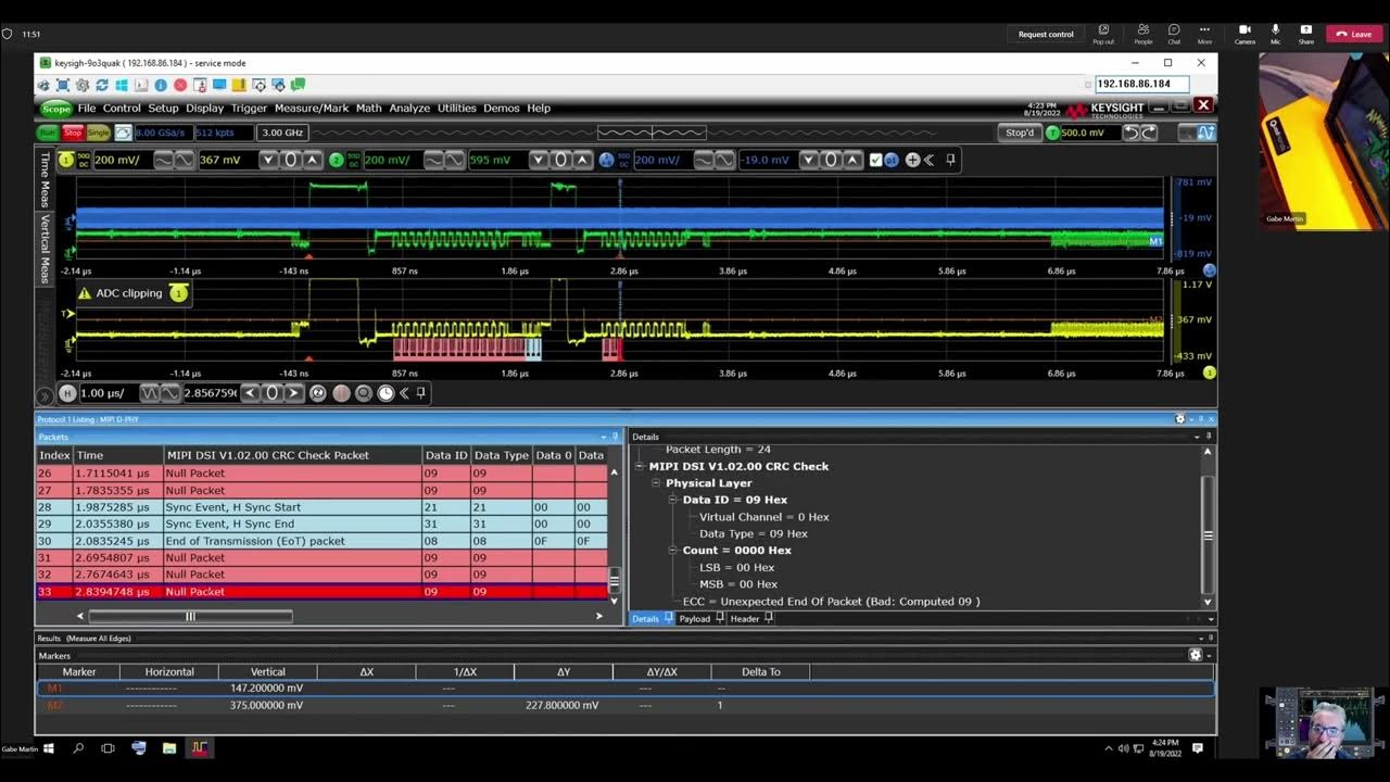 A quick look at a live debug using D9010MCDP MIPI CSI and DSI Protocol Decode/Trigger Software ...