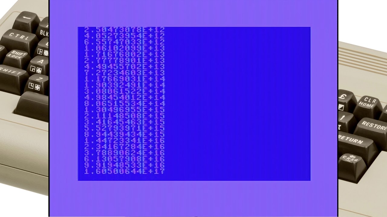 Calculating Fibonacci numbers on a Commodore 64 - YouTube
