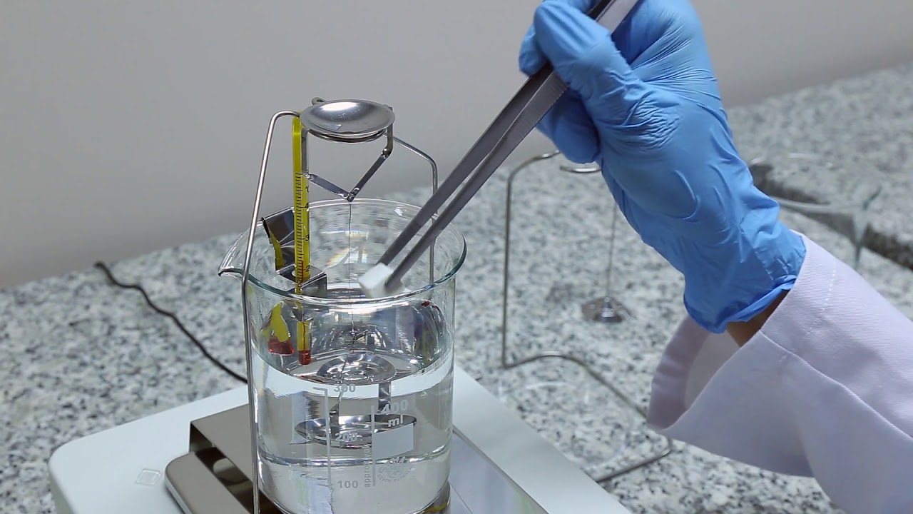 Determination of solids and liquids density - YouTube
