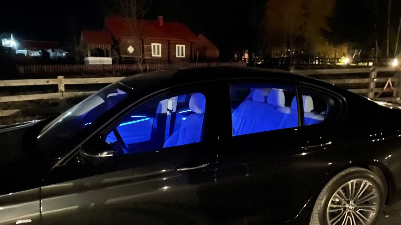 BMW 5 Series in 2021 G30 Night interior ambient lighting - YouTube