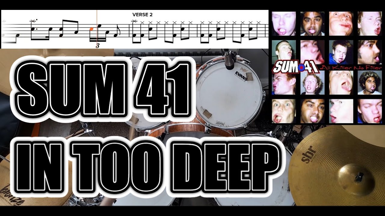 Sum 41 - In Too Deep - Drum Cover With SHEET MUSIC - YouTube