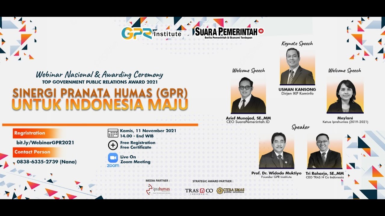 Webinar Nasional Sinergi Pranata Humas (GPR) Untuk Indonesia Maju - YouTube