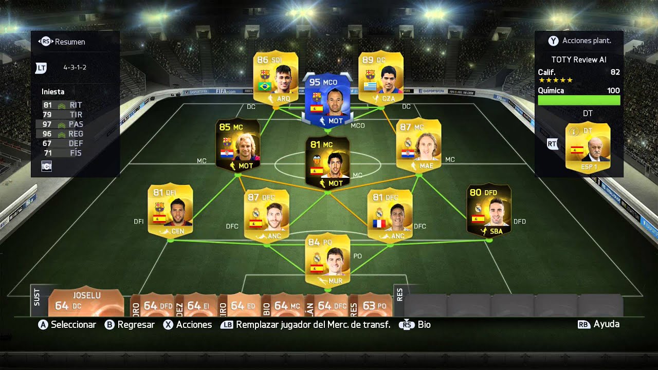 Fifa 15 Ultimate Team Iniesta Toty Review Squad Builder Plantilla