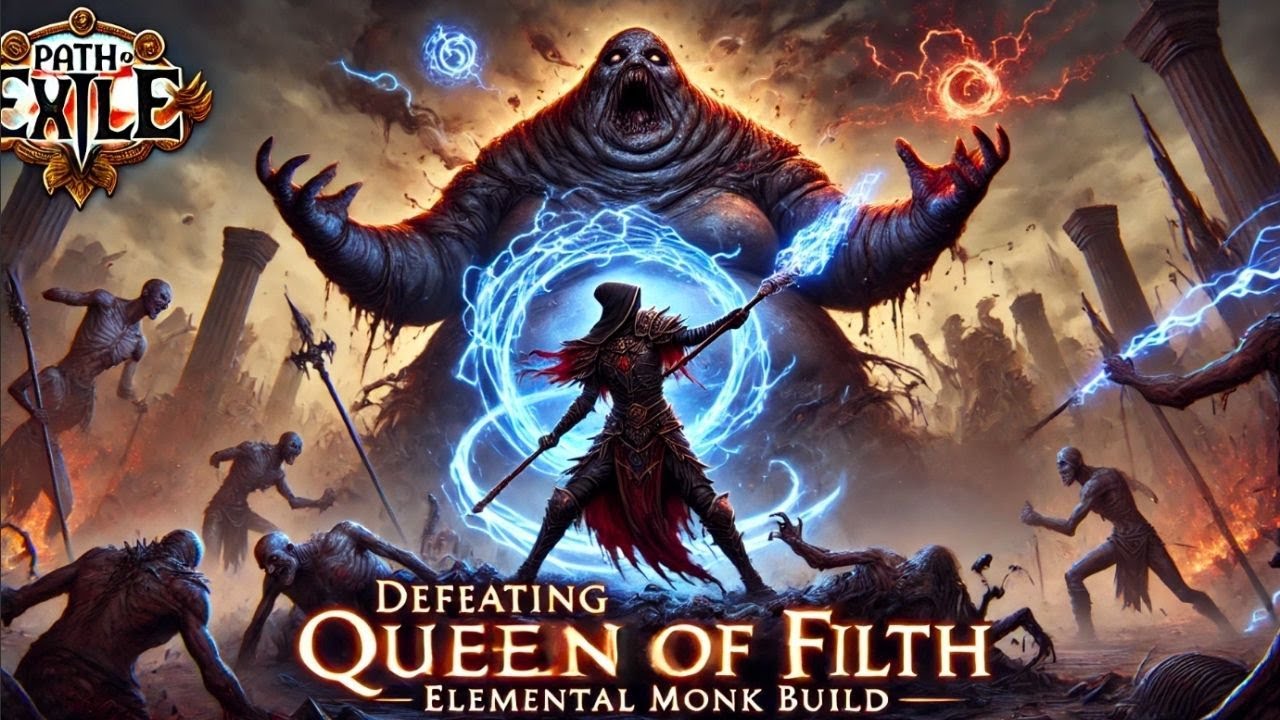 Elemental Monk Build: Defeating Queen of Filth | Path of Exile 2 - YouTube