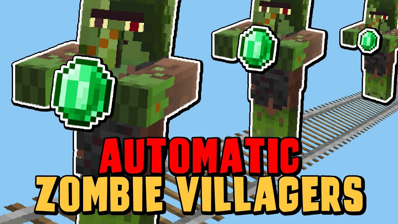 EASY Zombie Powered Villager Trading Hall Tutorial! Survival Friendly ...