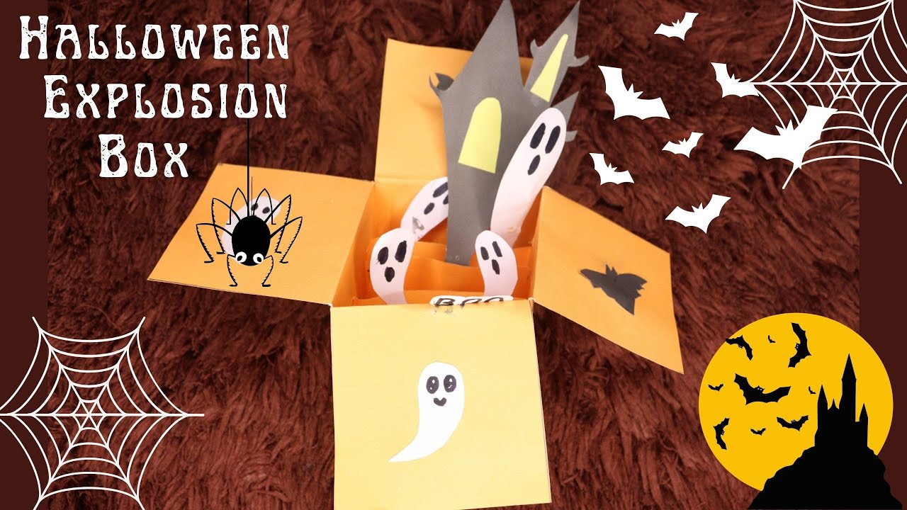 Halloween Explosion Box I Halloween Crafts | DIY Origami Surprise Cards Origami | - YouTube