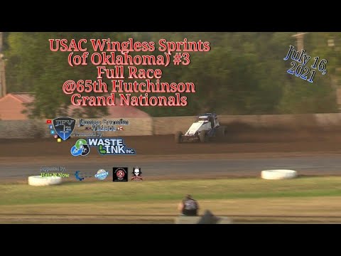 USAC Wingless Sprints (of Oklahoma) #3, Full Race, 65th Hutchinson ...