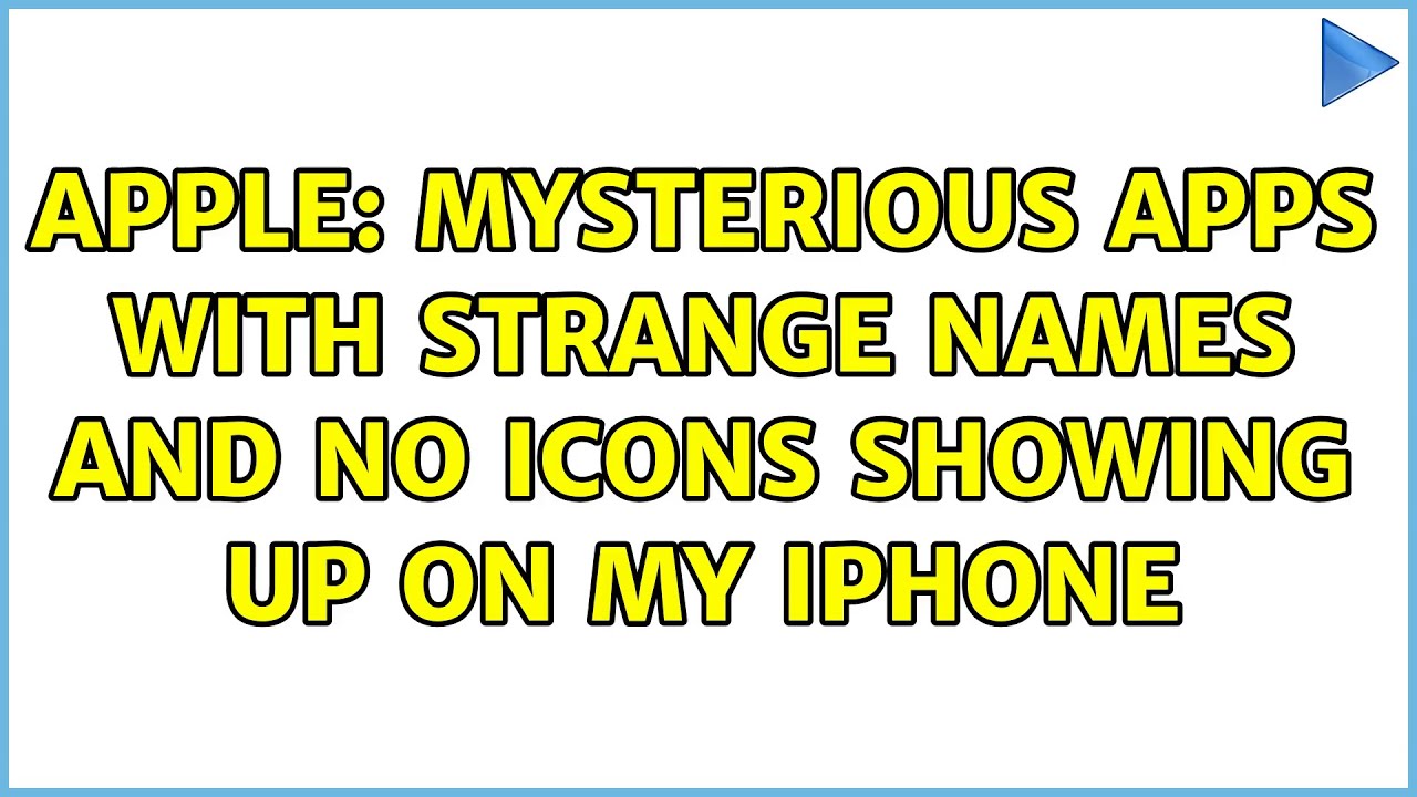 Apple: Mysterious apps with strange names and no Icons showing up on my ...