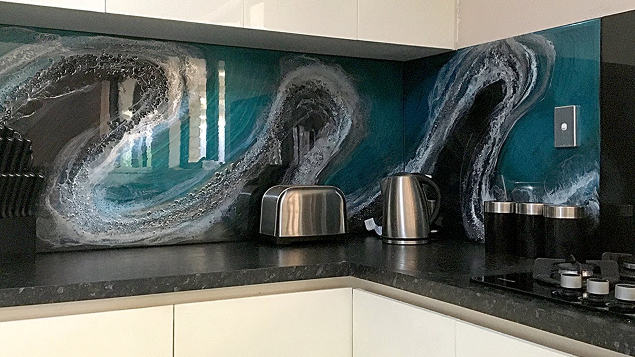 Resin Splashback - My largest project to date (Time-Lapse). - YouTube