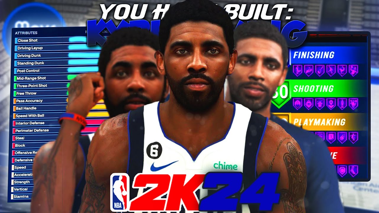 THE *BEST* NBA 2K24 KYRIE IRVING BUILD & FACE CREATION | OVERPOWERED 95 ...