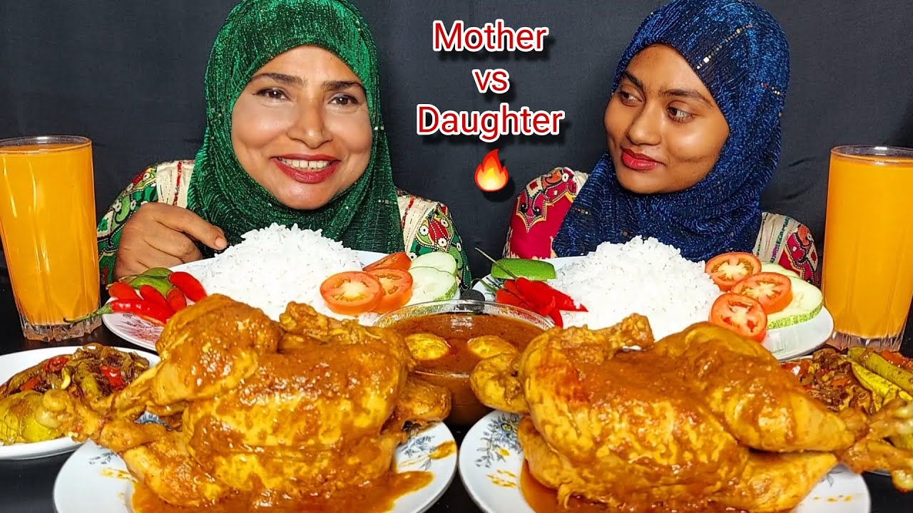 MOTHER VS DAUGHTER WHOLE CHICKEN CHALLENGE 🥰 - YouTube