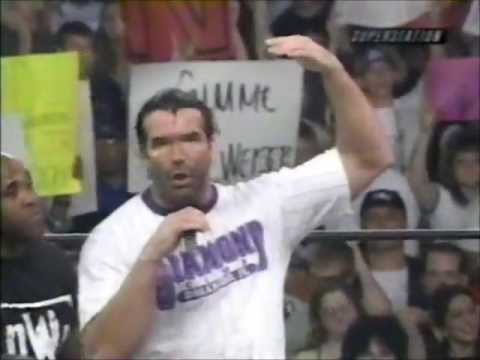 WCW Thunder 10-01-98 Scott Hall beats down Mike Enos and Jerry Flynn ...