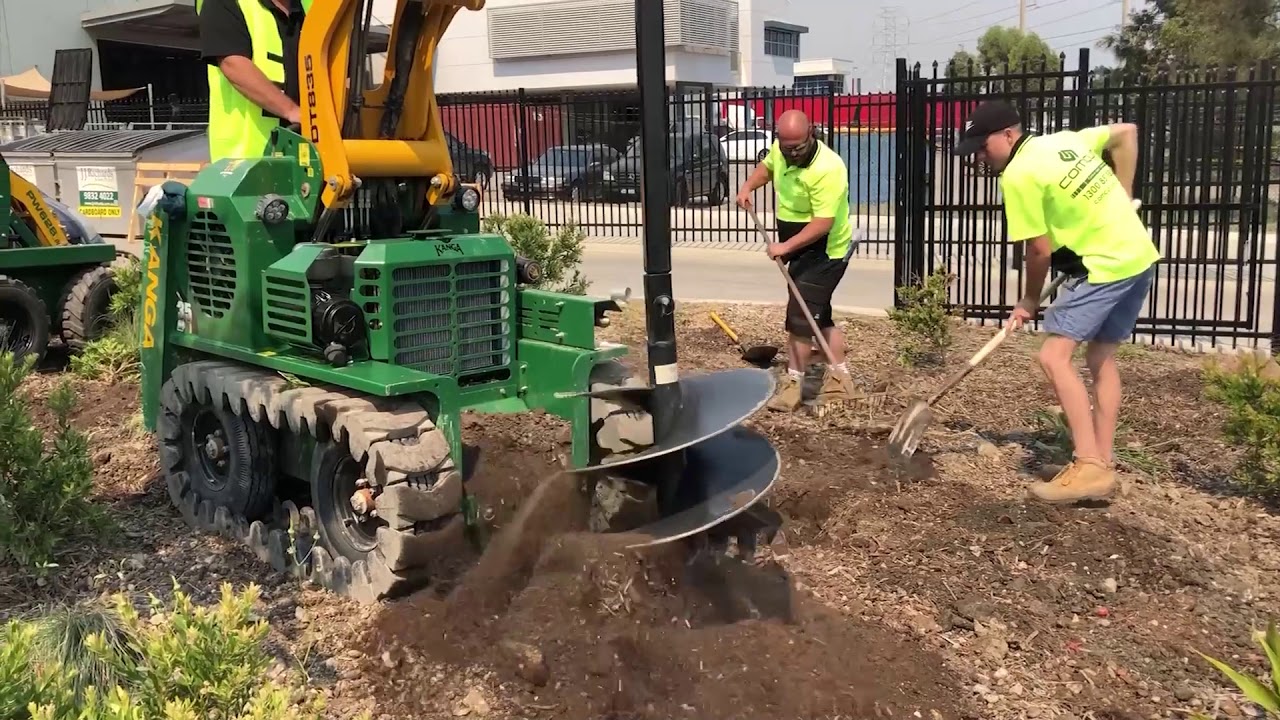 Auger Extension for Kanga Mini Loader - YouTube