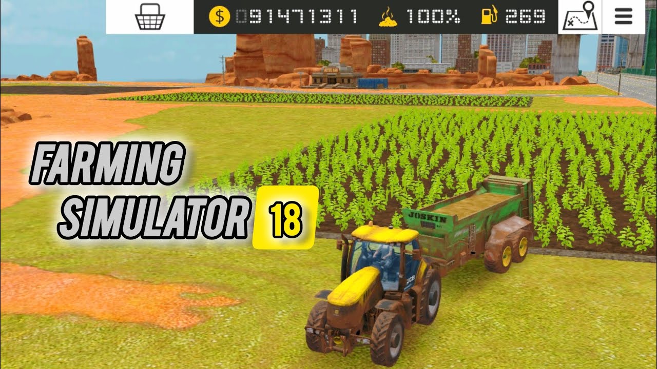 spray manure with fertilizer spreader farming simulator 18 game play ...