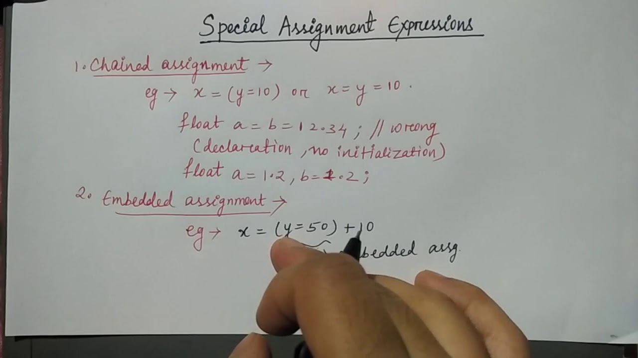 Assignment Expressions Hindi C Lec 30 Niharika Panda Youtube