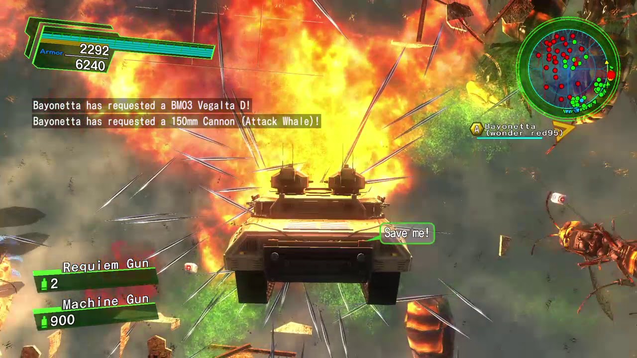 Earth Defense Force 4.1: Erginus stomps tank glitch - YouTube