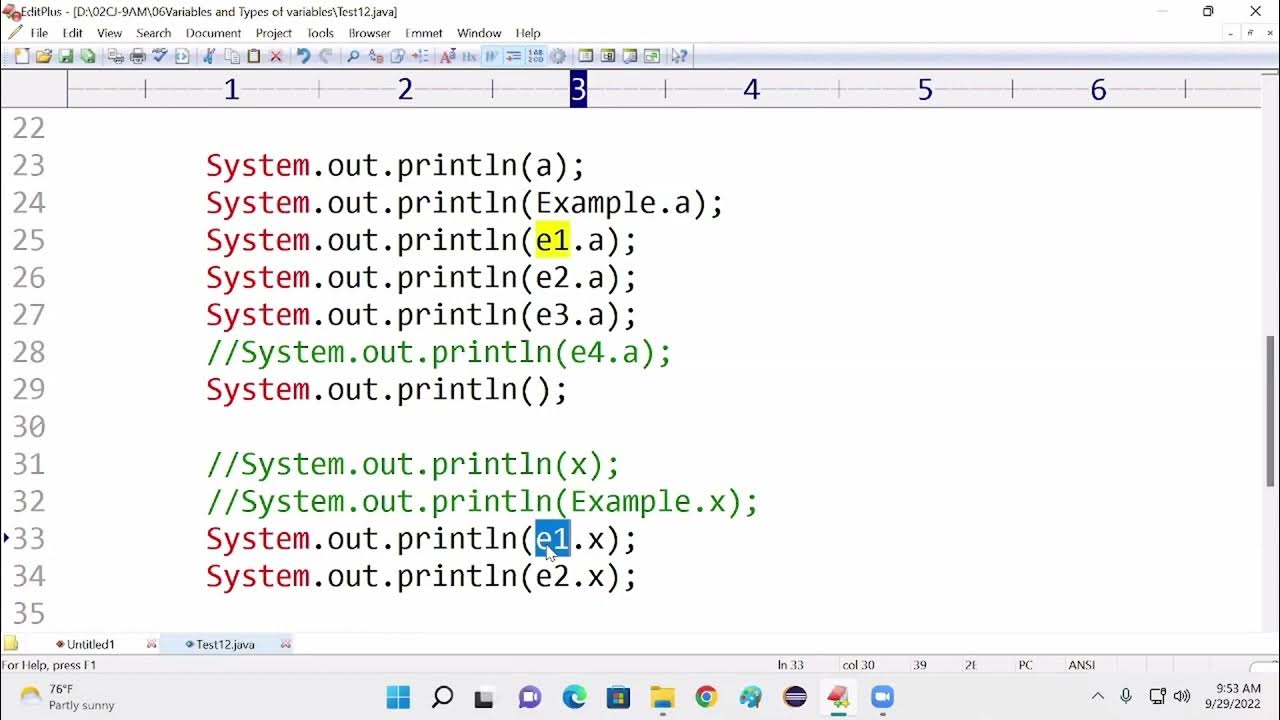 32 Java Part 2 Rules For Accesing Static And Non Static Variables Null Pointer Exception
