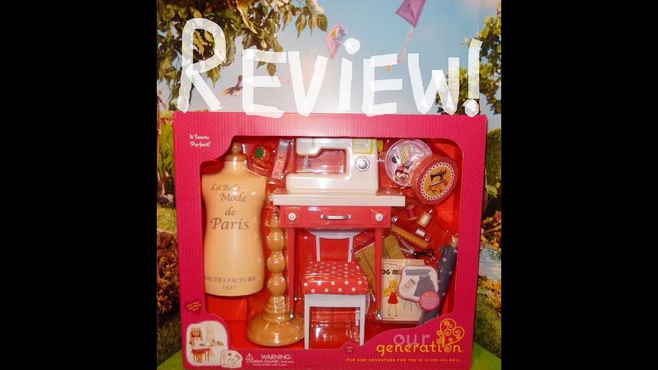 Review Of It Seams Perfect AG Doll Size Sewing Machine Set! - YouTube