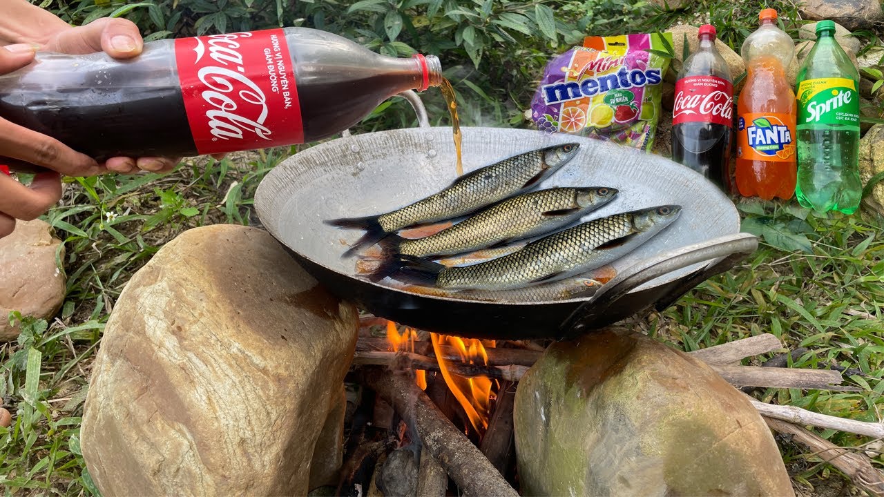 Wild Experiment: Solo Cooking Fish With Coca cola, Fanta, Sprite - YouTube