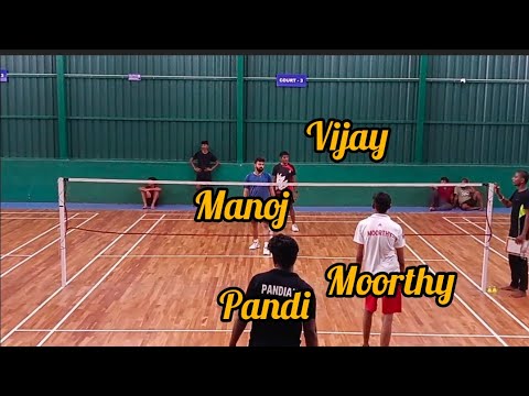 3 Quarter finals - Pandi & Moorthy VS Vijay & Manoj #badminton # ...