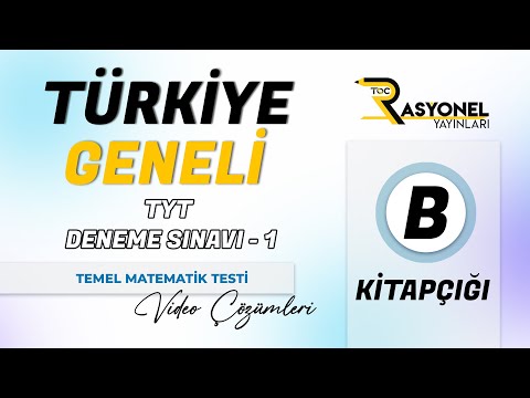 Rasyonel Yayınları TYT Türkiye Geneli Deneme Sınavı 1 - B Kitapçığı Matematik Soru Çözümleri #tyt