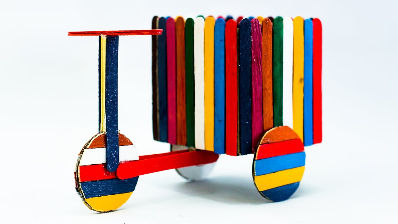 Popsicle Stick Cycle Basket - YouTube