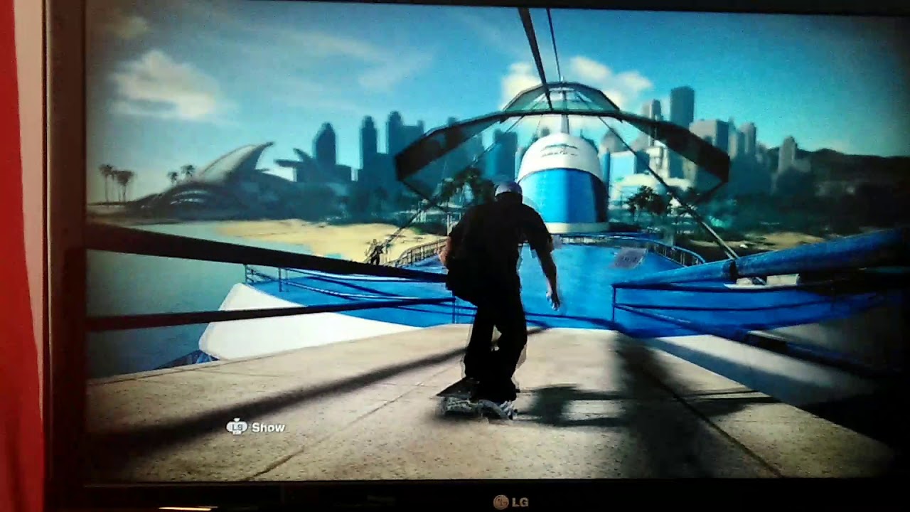Skate 2 one foot on rail - YouTube